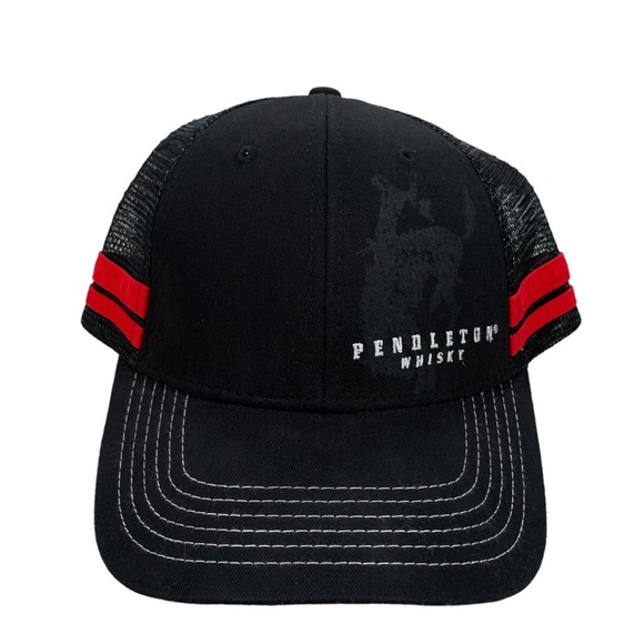 Vintage | Accessories | Pendleton Whiskey Black Red Striped Leter Buck Adjustable Snapback ...